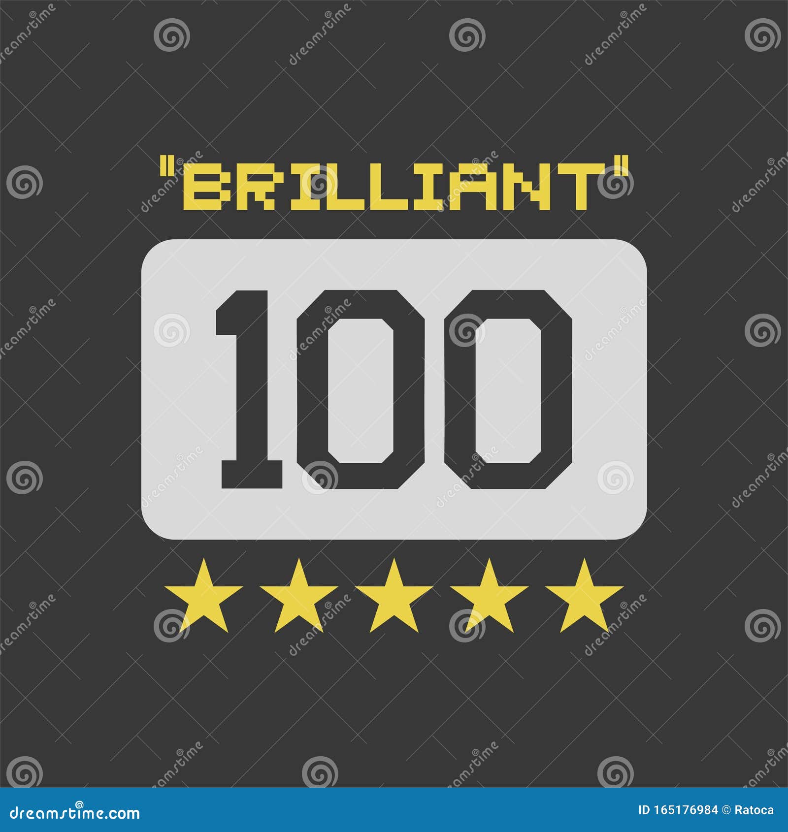 Perfect 100 rank points stock vector. Illustration of brilliant - 165176984