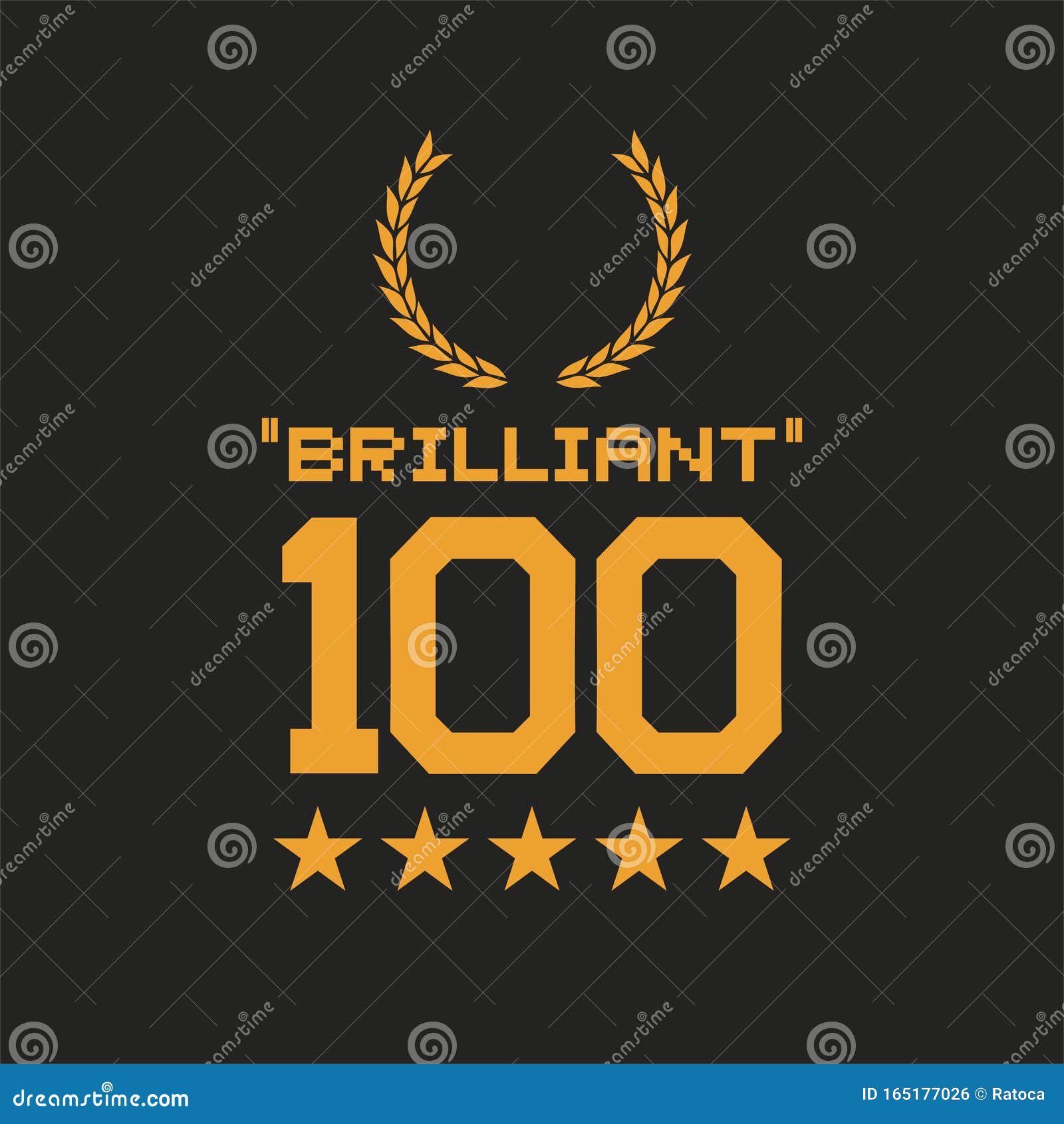 Perfect 100 rank points stock vector. Illustration of abstract - 165177026