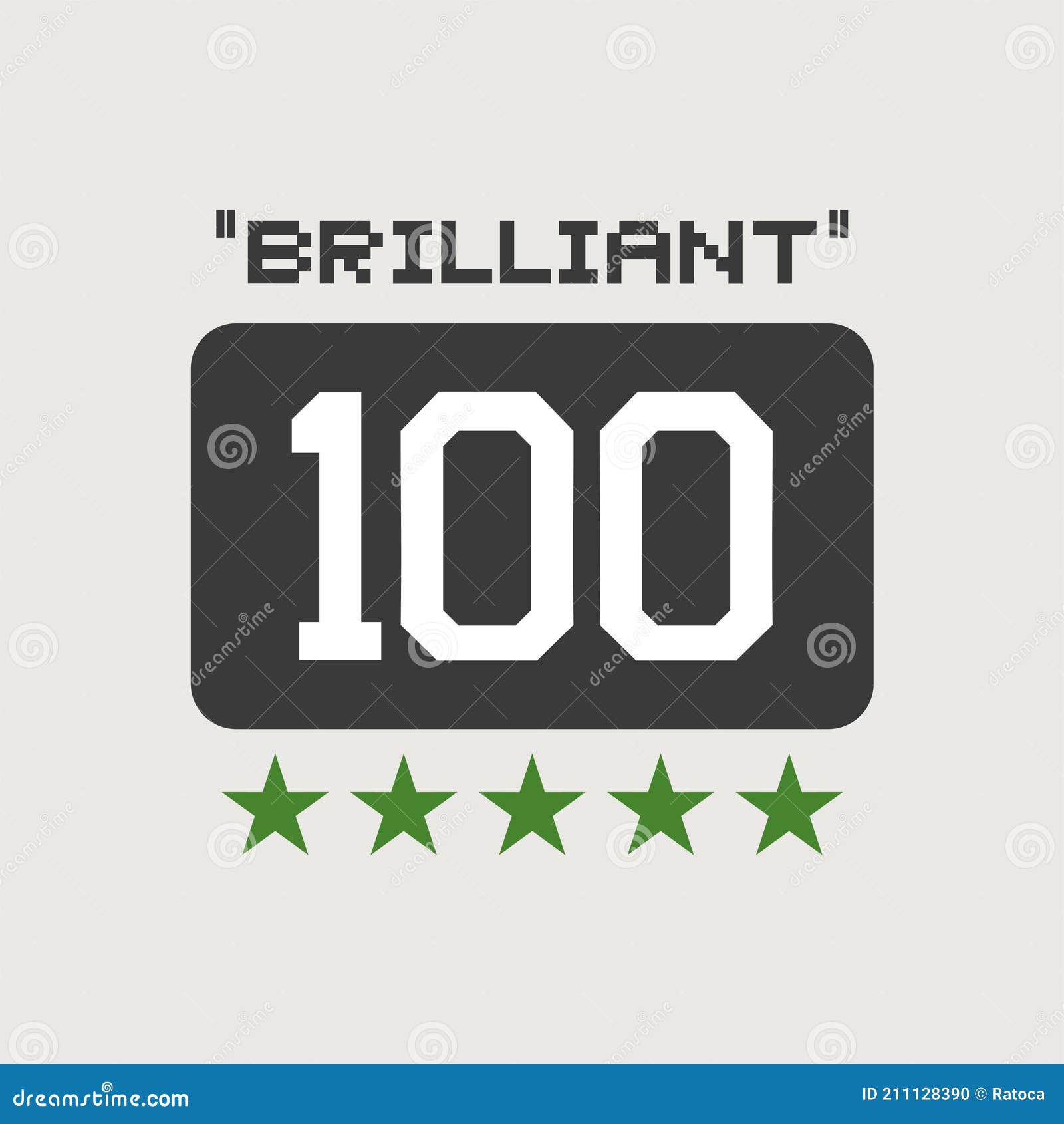 Perfect 100 rank points stock vector. Illustration of final - 211128390