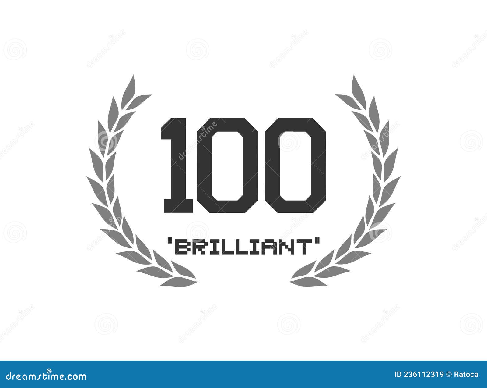 Perfect 100 rank points stock vector. Illustration of winner - 236112319