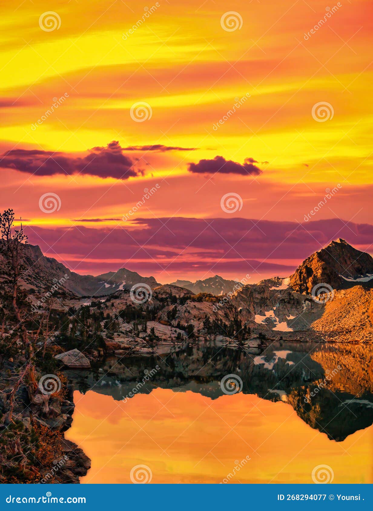 Perfect Reflection of Dramatic Sky in Lake Stock Image - Image of ...