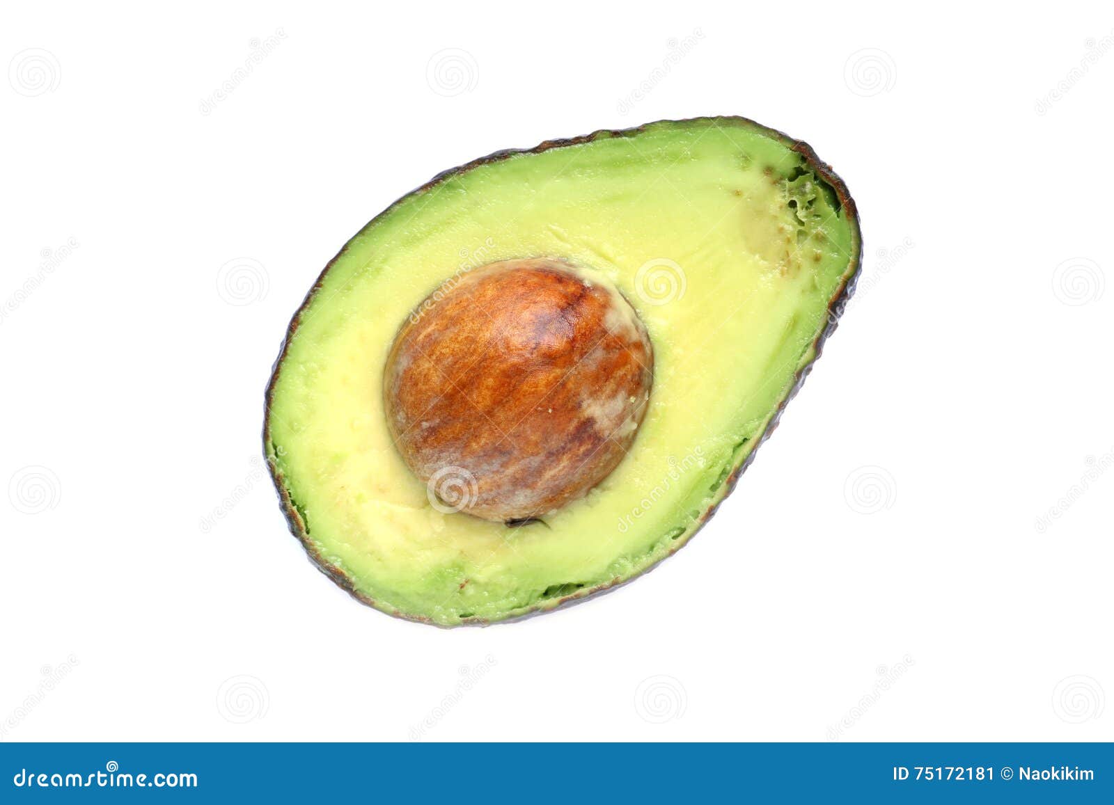 Perfect Ripe Avocado Slice Isolated Stock Image - Image of natural ...