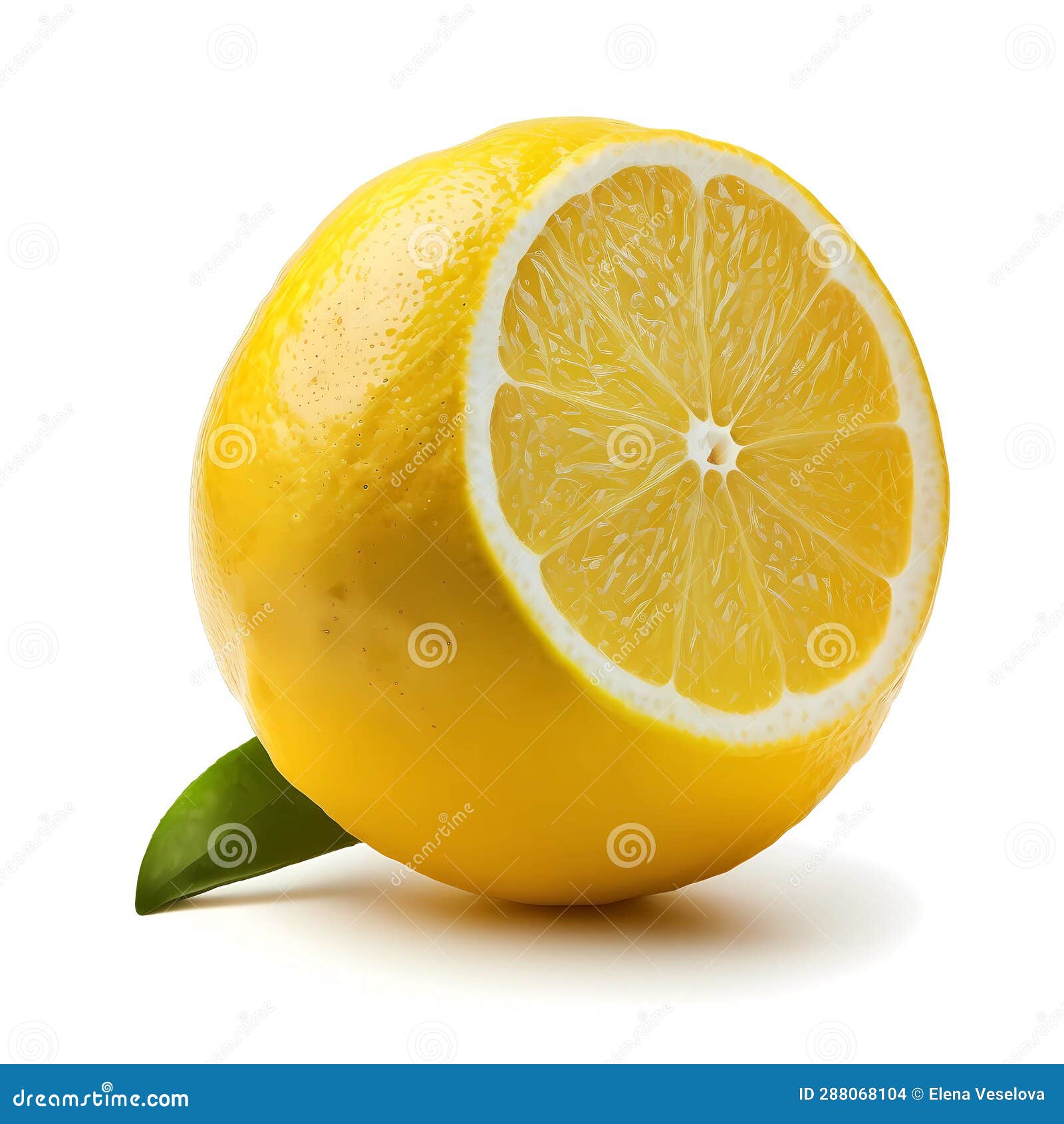 Lemon Sliced Open on White, Generative AI Stock Photo - Image of juice ...