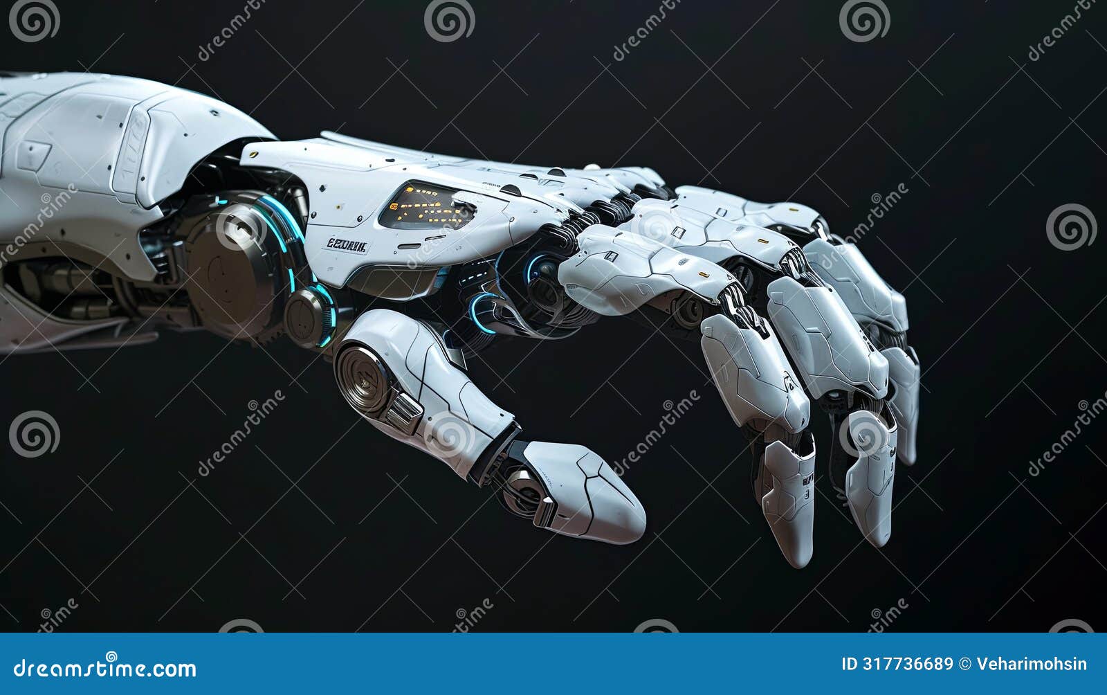 Perfect Robotic Hand on Background. Stock Illustration - Illustration ...