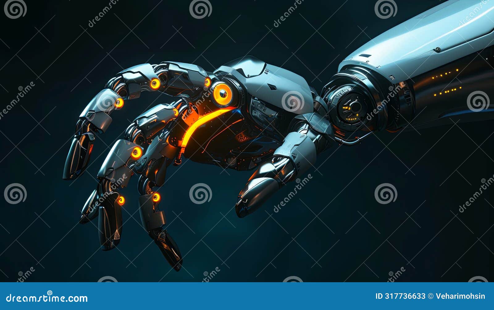 Perfect Robotic Hand on Background. Stock Illustration - Illustration ...