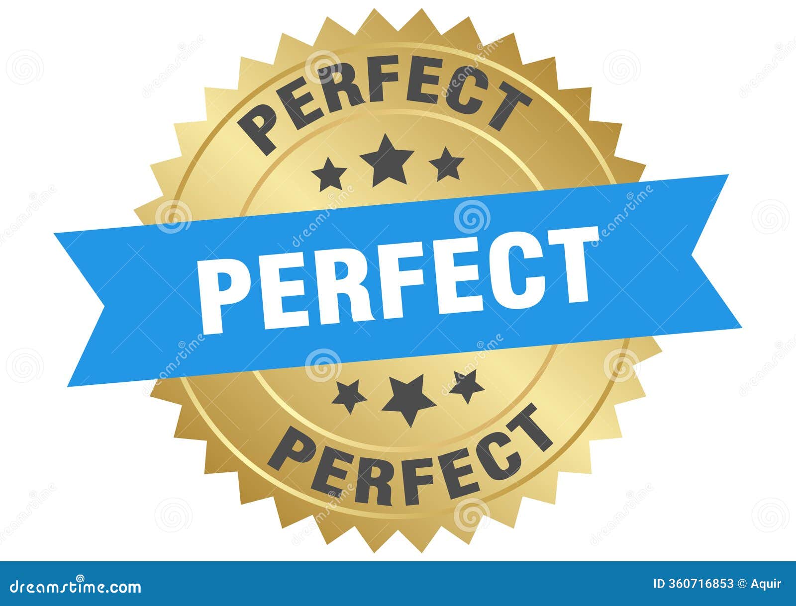 Perfect. Perfect Round Blue and Gold Label Isolated on Transparent ...