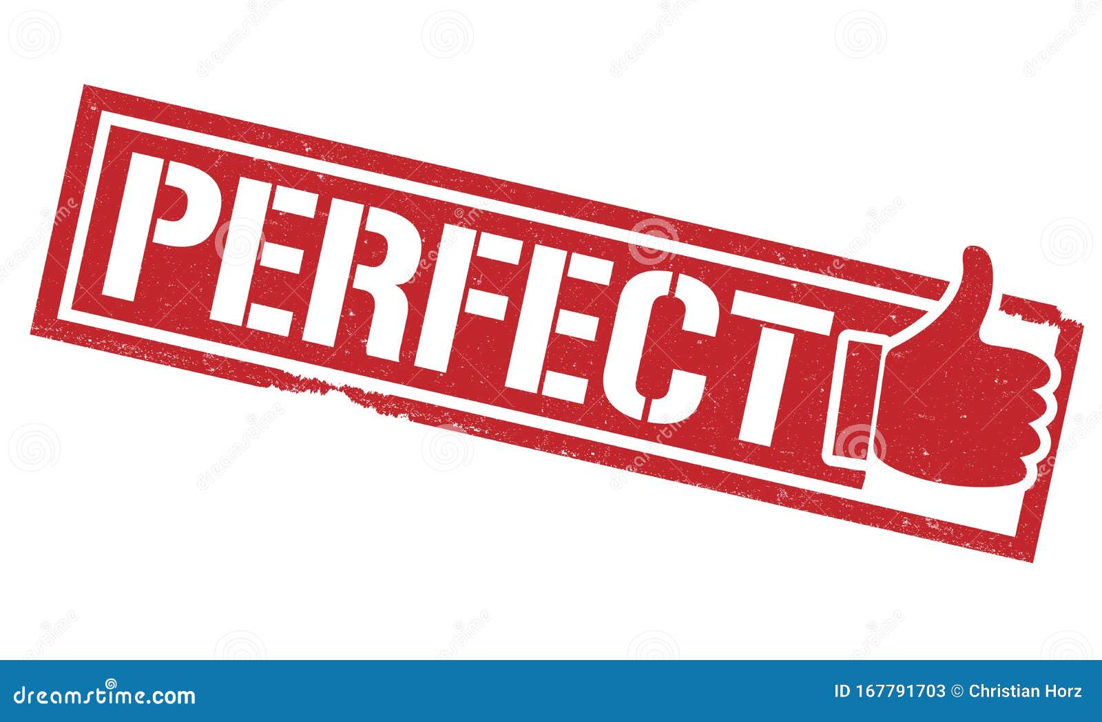 PERFECT Rubber Stamp with Thumbs Up Icon Vector Illustration Stock ...