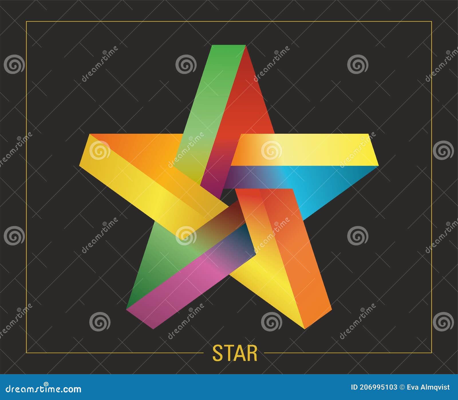 Colorful Pentagon Star. Vector Illustration. Stock Vector ...