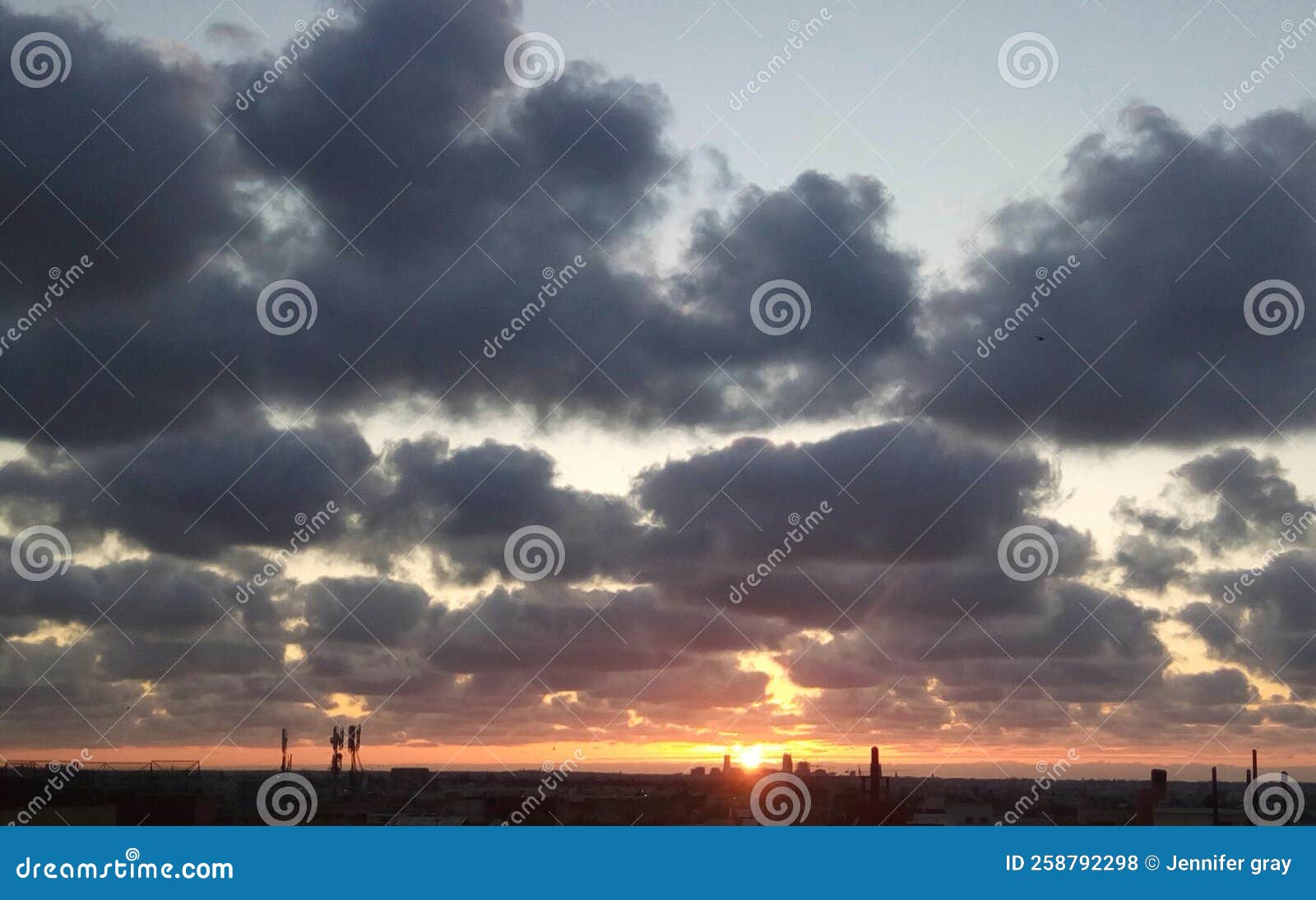 Perfect Shaped Clouds and a Burning Sun Stock Photo - Image of perfect ...