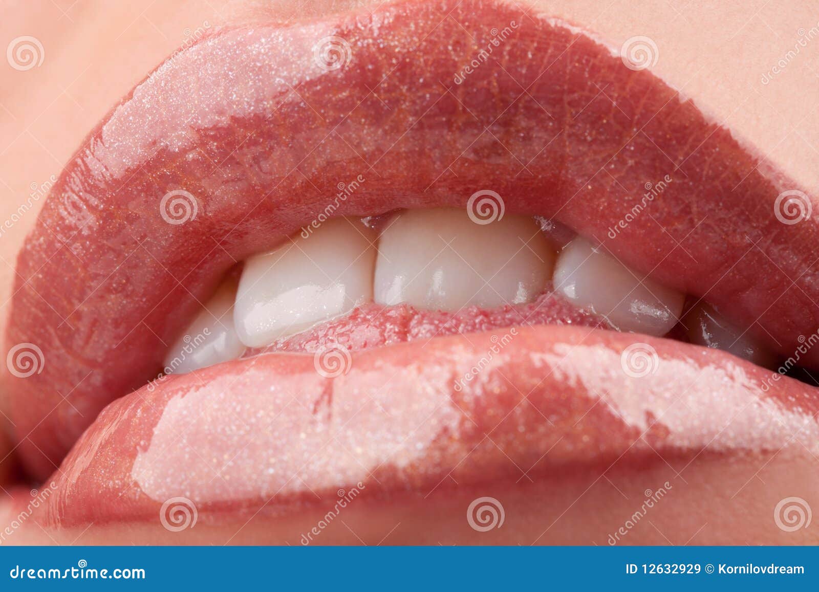 Perfect shiny woman s lips stock image. Image of makeup - 12632929