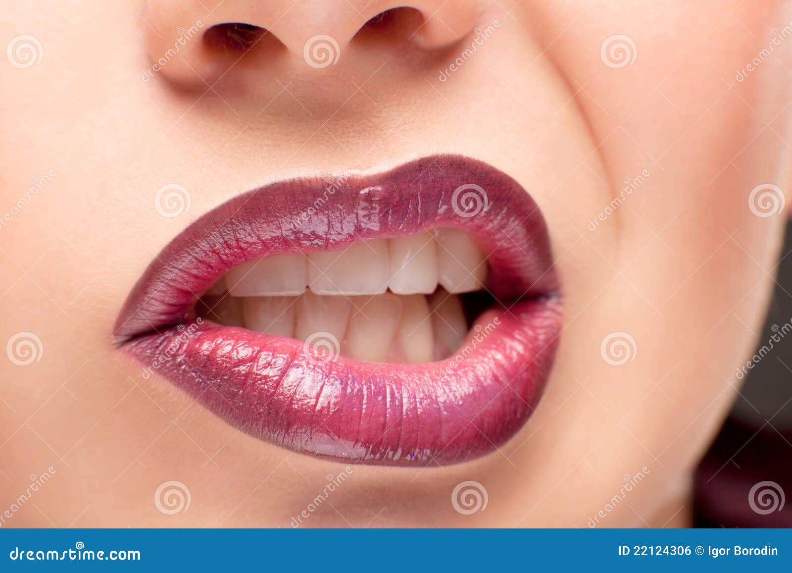 Perfect Shiny Woman S Lips Closeup Stock Photo - Image of healthy, lady ...