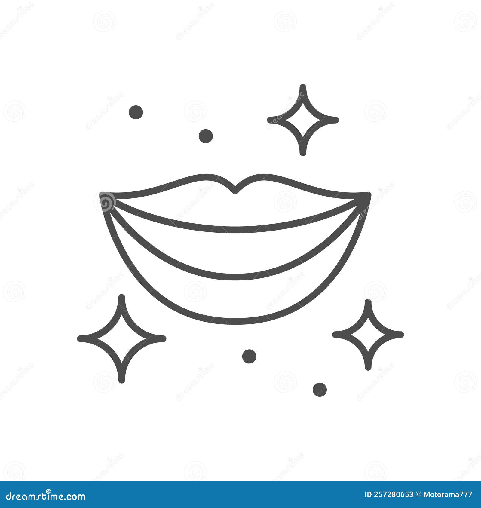 Perfect Smile Line Outline Icon Stock Vector - Illustration of dental ...