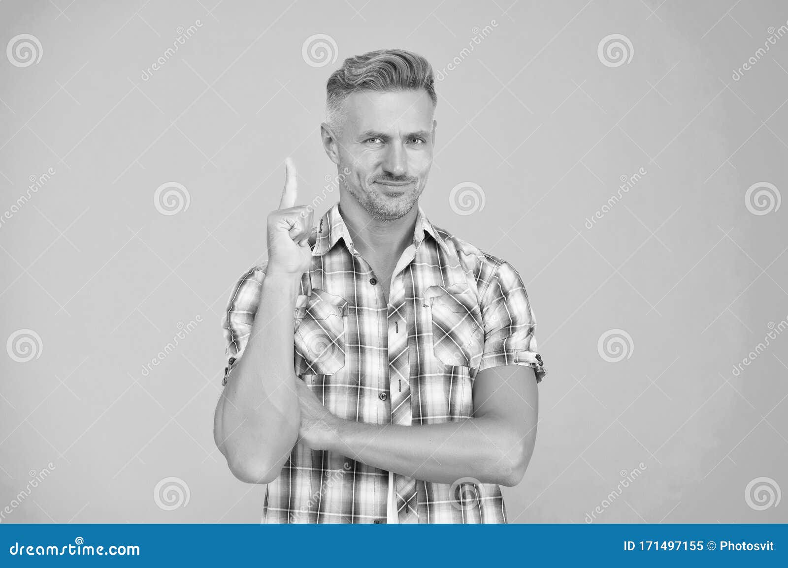 Perfect Solution. Man with Beard Happy about Solution. Good Result ...