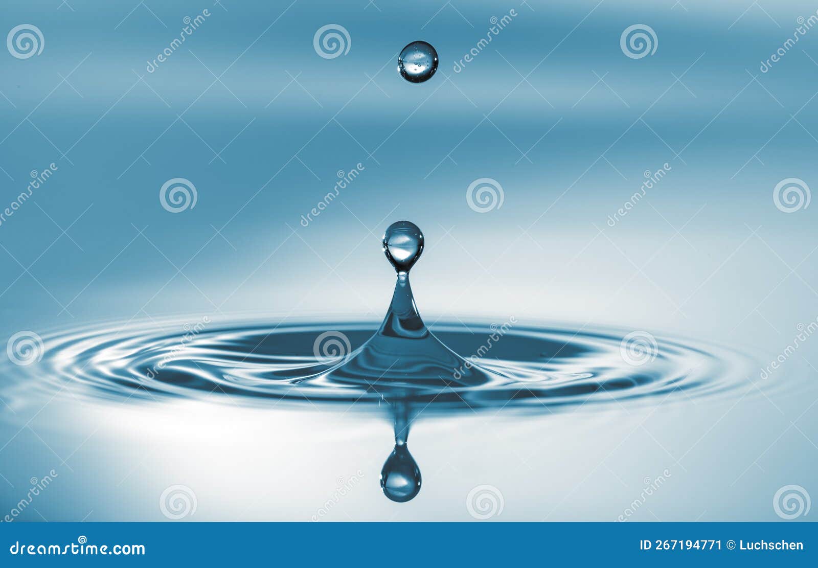 Perfect Splash of Water Drop on a Mirror Surface Stock Image - Image of ...