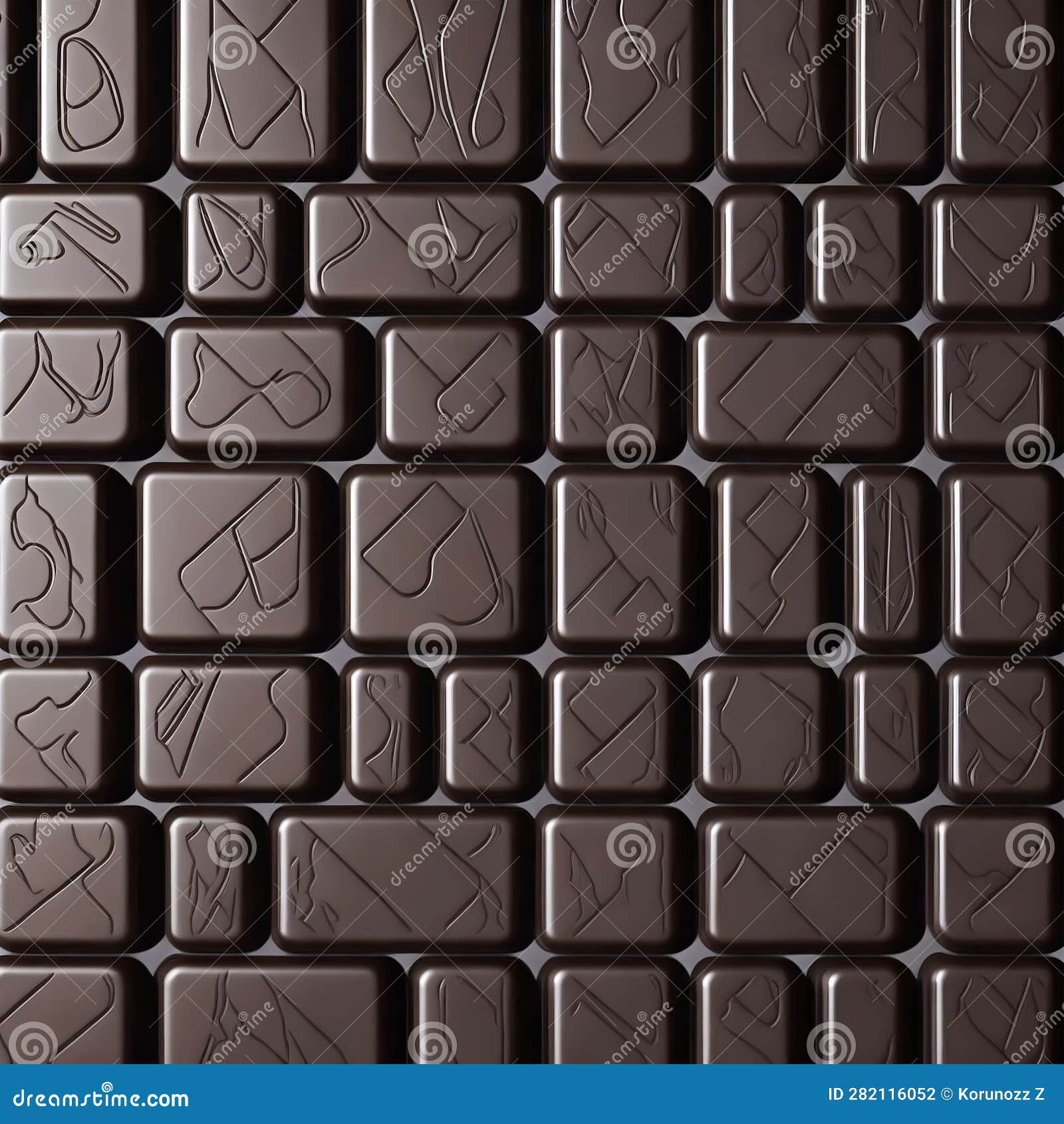 The Beautiful Texture From Chocolates Line Up Together. Stock Image ...