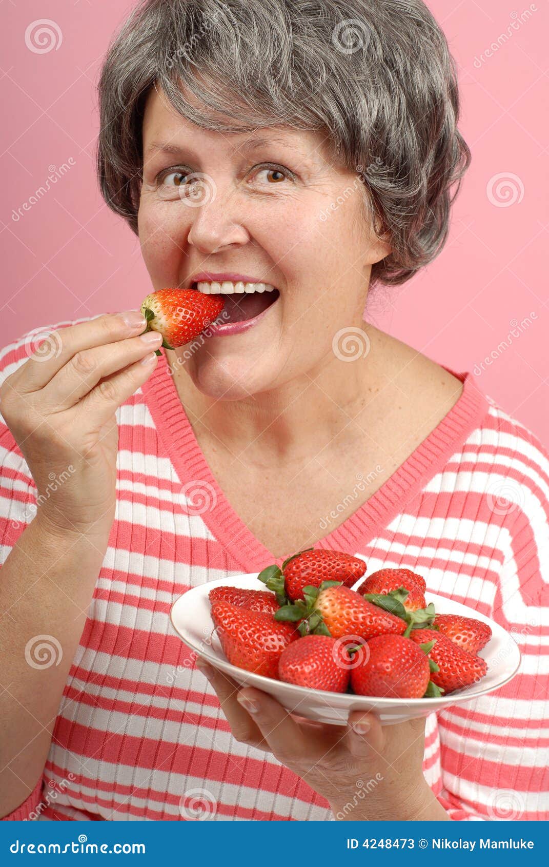 Perfect strawberry bite stock image. Image of aging, cheerful - 4248473