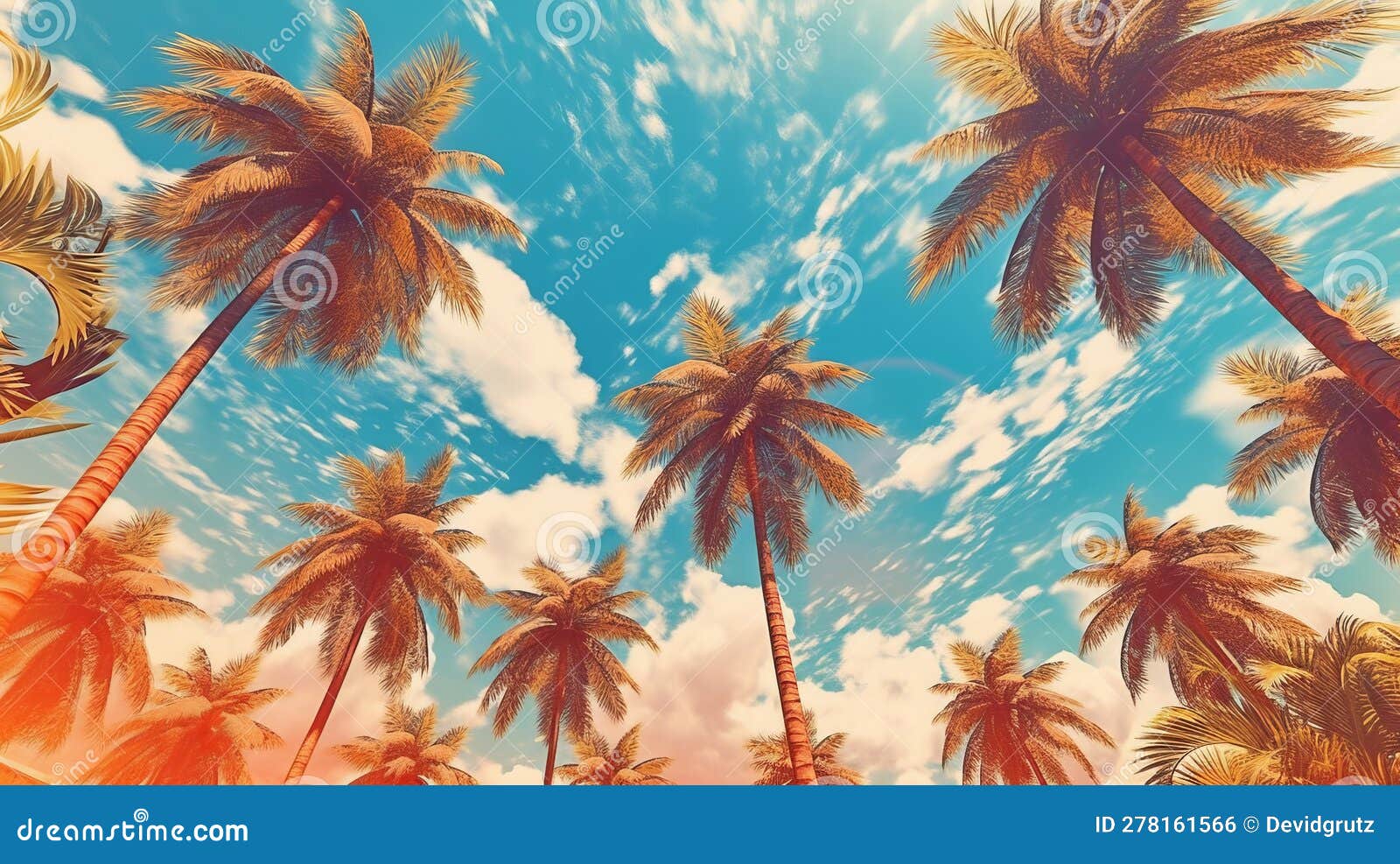 A Perfect Summer Day and Tall Palms. Generative AI Stock Photo - Image ...