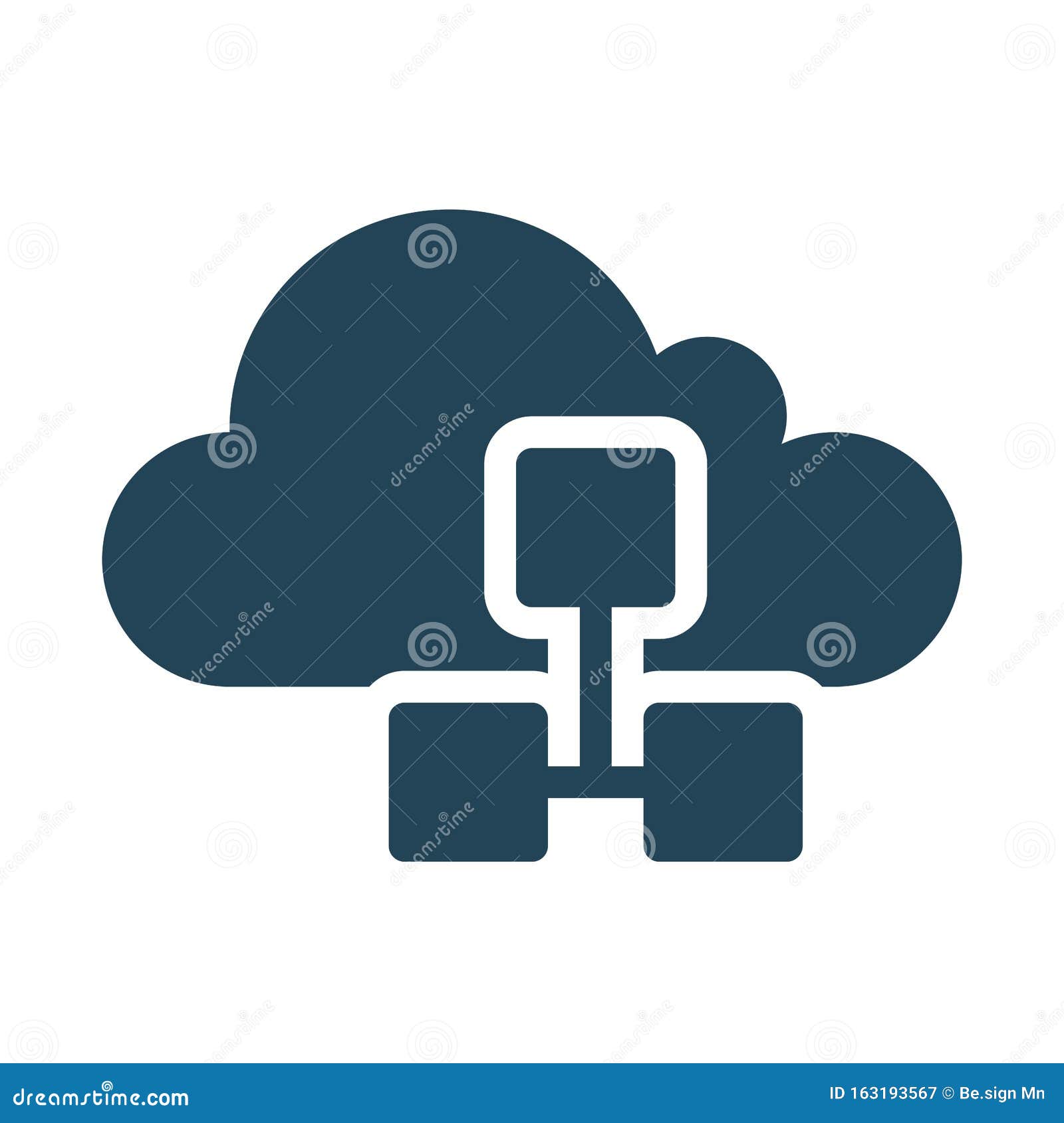 Cloud Network Service. Cloud Computing Icon. Stock Illustration ...