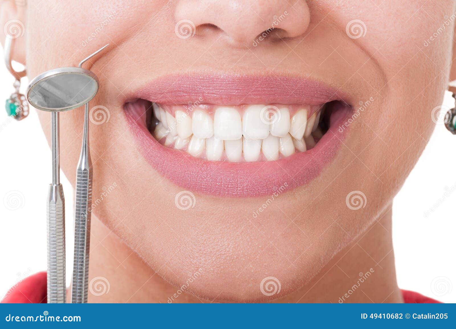 Perfect Teeth and Dentist Tools Stock Photo - Image of close, fresh ...