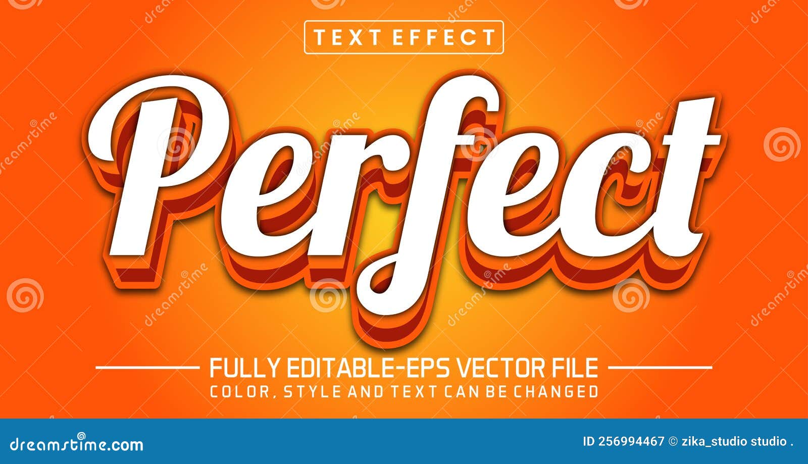 Perfect Text Effect - Editable 3D Text Style Stock Vector ...