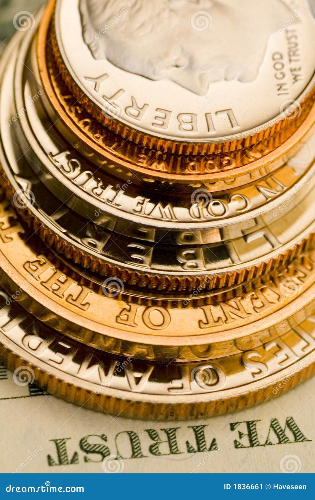 Perfect Uncirculated American Currency Stock Image - Image of copper ...