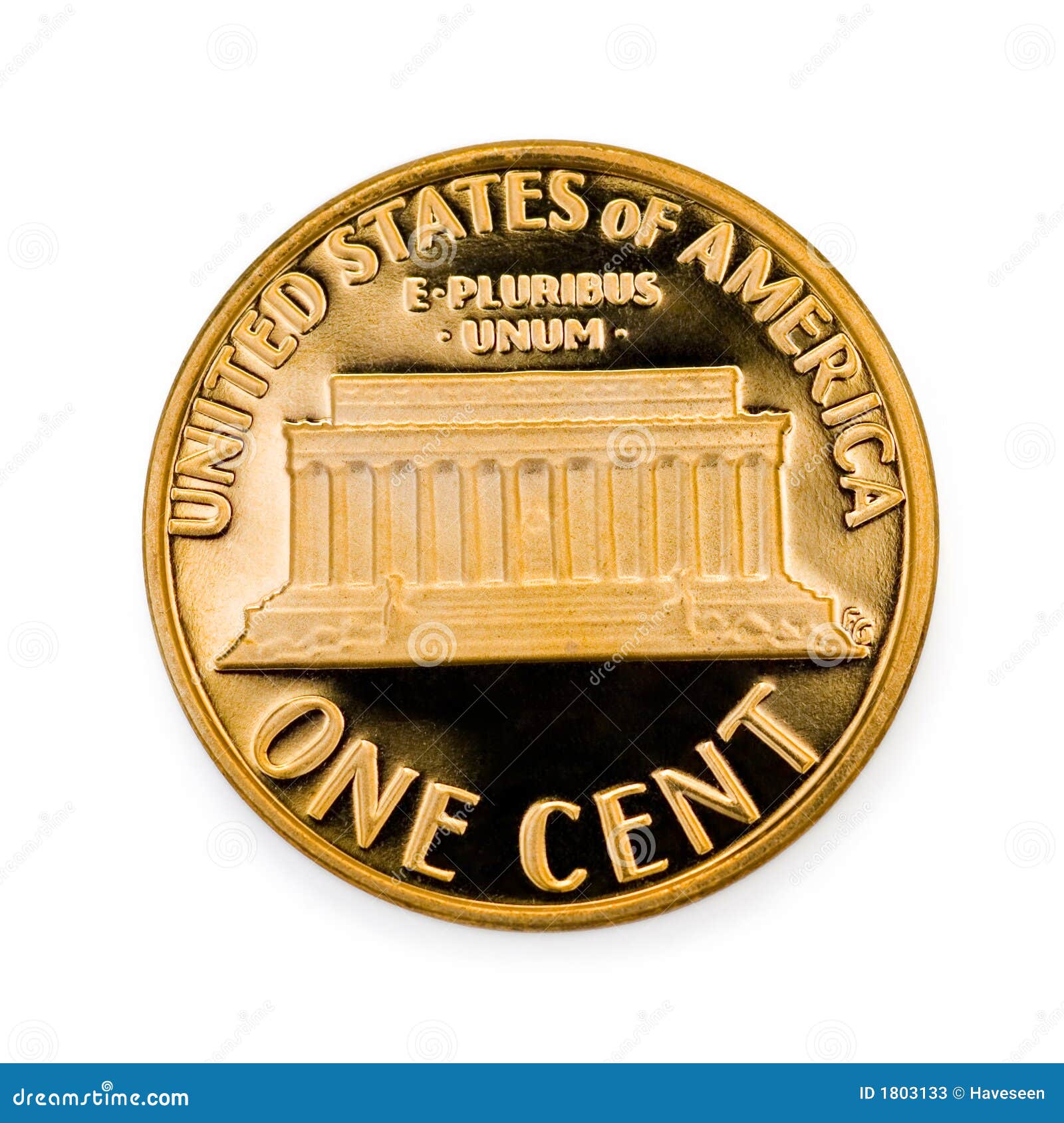 Perfect Uncirculated One Cent Coin Stock Image - Image of circle ...