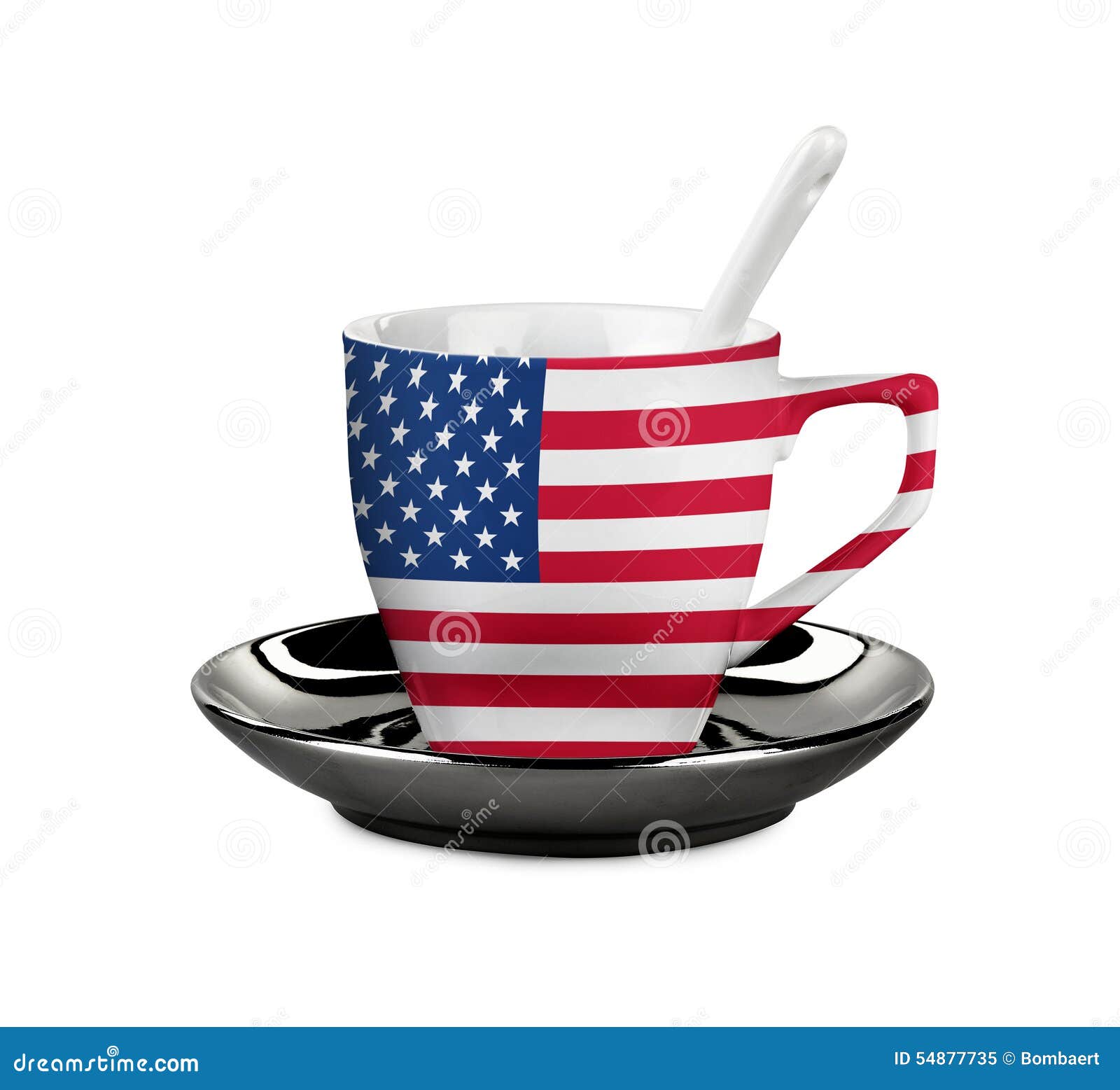 Perfect USA Flagged Coffee or Tea Cup with Spoon Stock Image - Image of ...