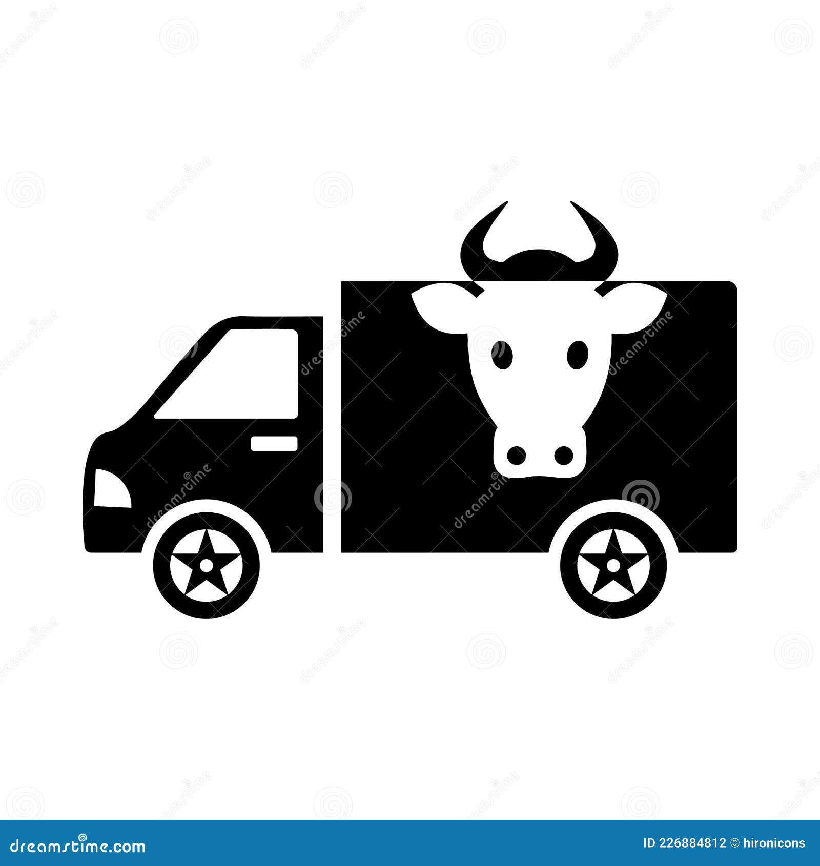 Truck, Cattle Transportation Icon. Black Vector Graphics Stock Vector ...