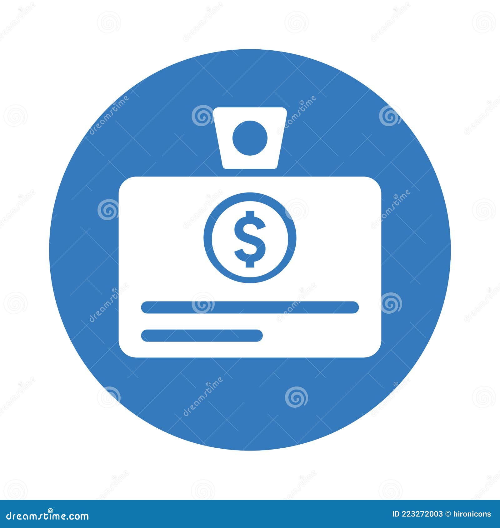 Dollar, Currency, Card, Money Icon. Blue Color Vector Graphics Stock ...