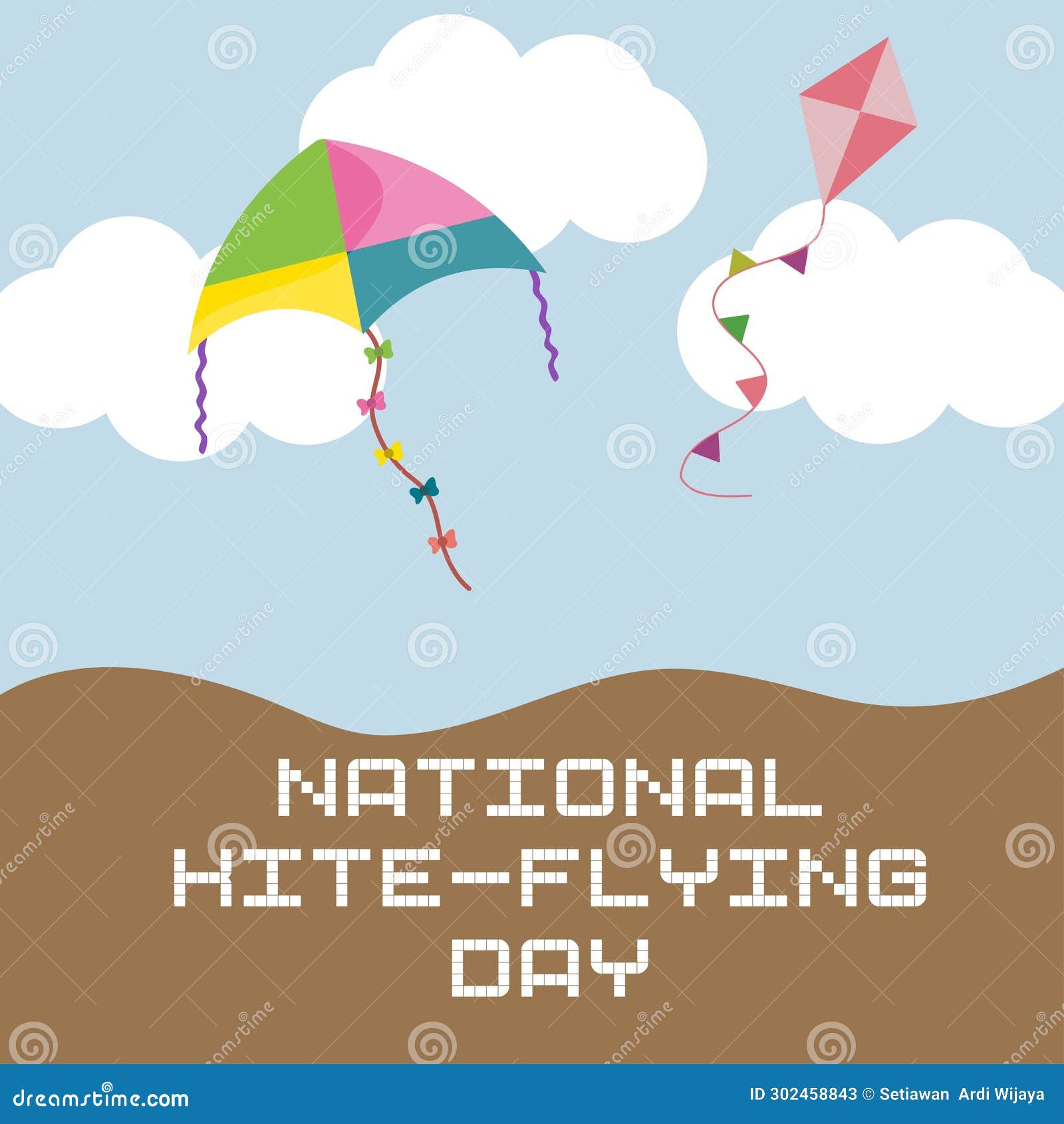 National Kite Flying Day On February 8 Of Sunny Sky Background In Kids ...