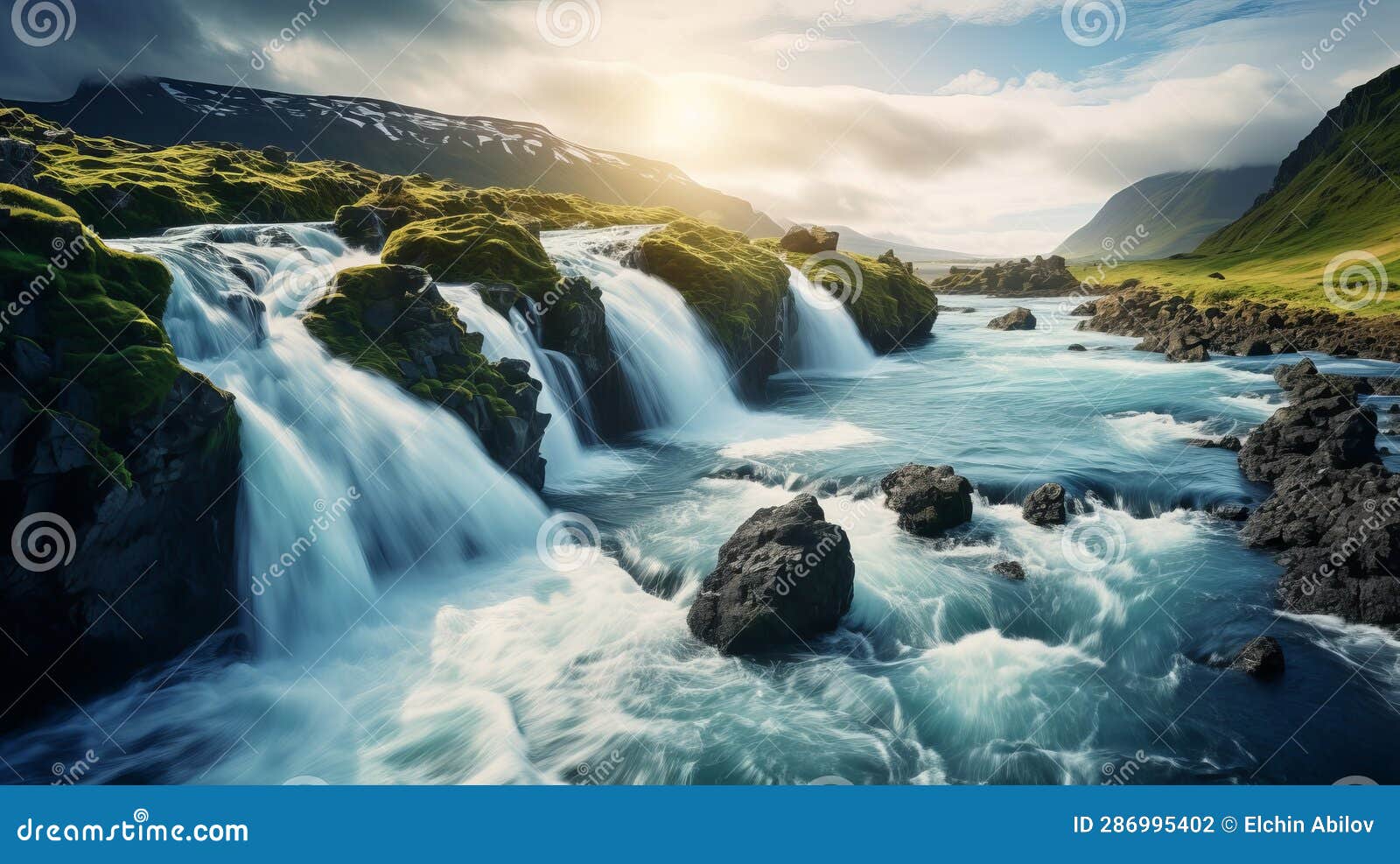 Perfect View of Famous Powerful Gljufrabui Cascade in S Stock ...