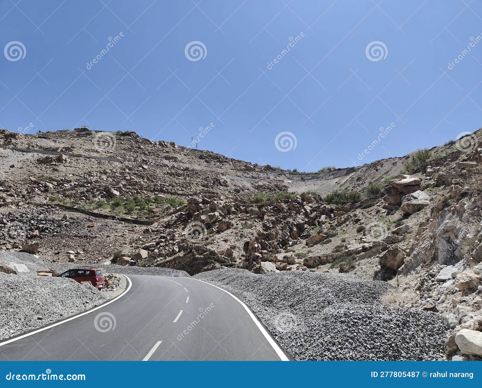 Perfect View of Road Bend in the Spiti Valley Stock Image - Image of ...