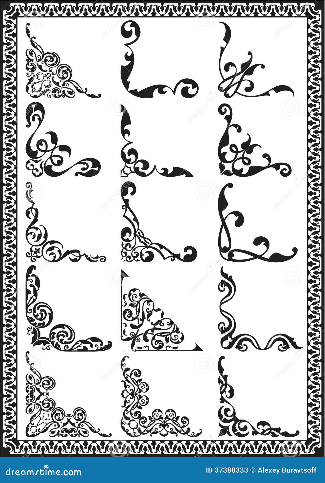 Perfect Vintage Corner Elements Stock Vector - Illustration of classic ...