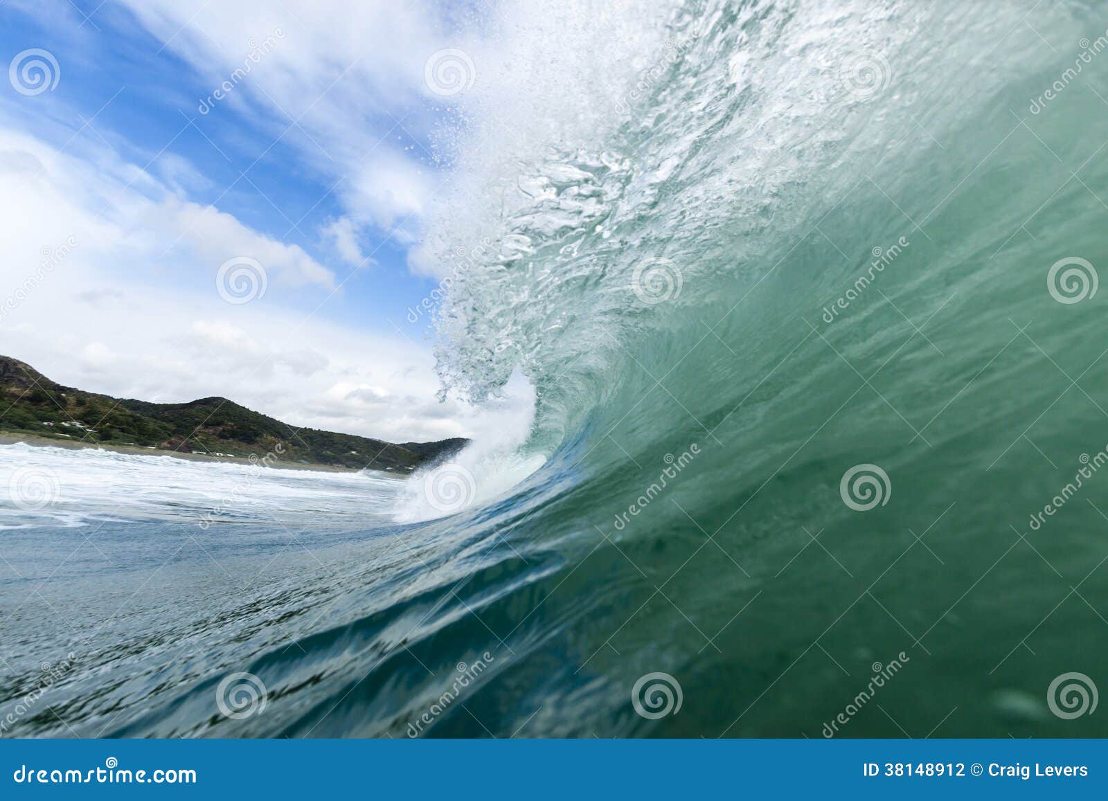 Perfect wave stock photo. Image of barrel, aqua, surfing - 38148912