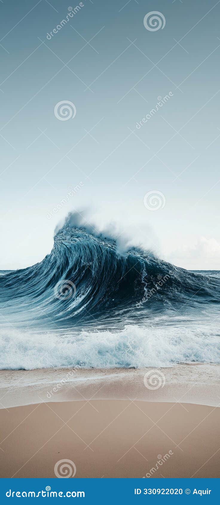 Perfect Wave. Beautiful Blue Ocean Wave on a Beach Stock Illustration ...