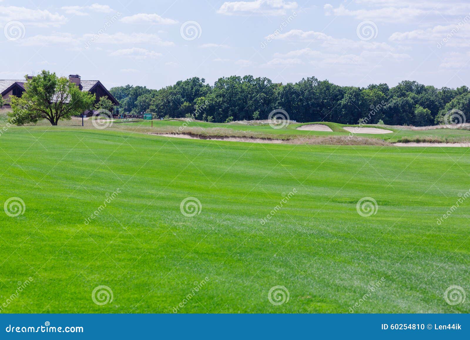 Perfect Wavy Green Ground on a Golf Course Stock Photo - Image of lake ...