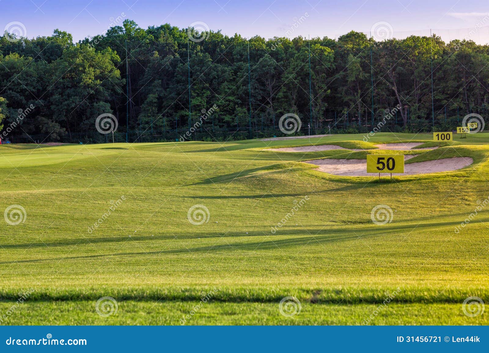 Perfect Wavy Ground with Green Grass on a Golf Field Stock Image ...