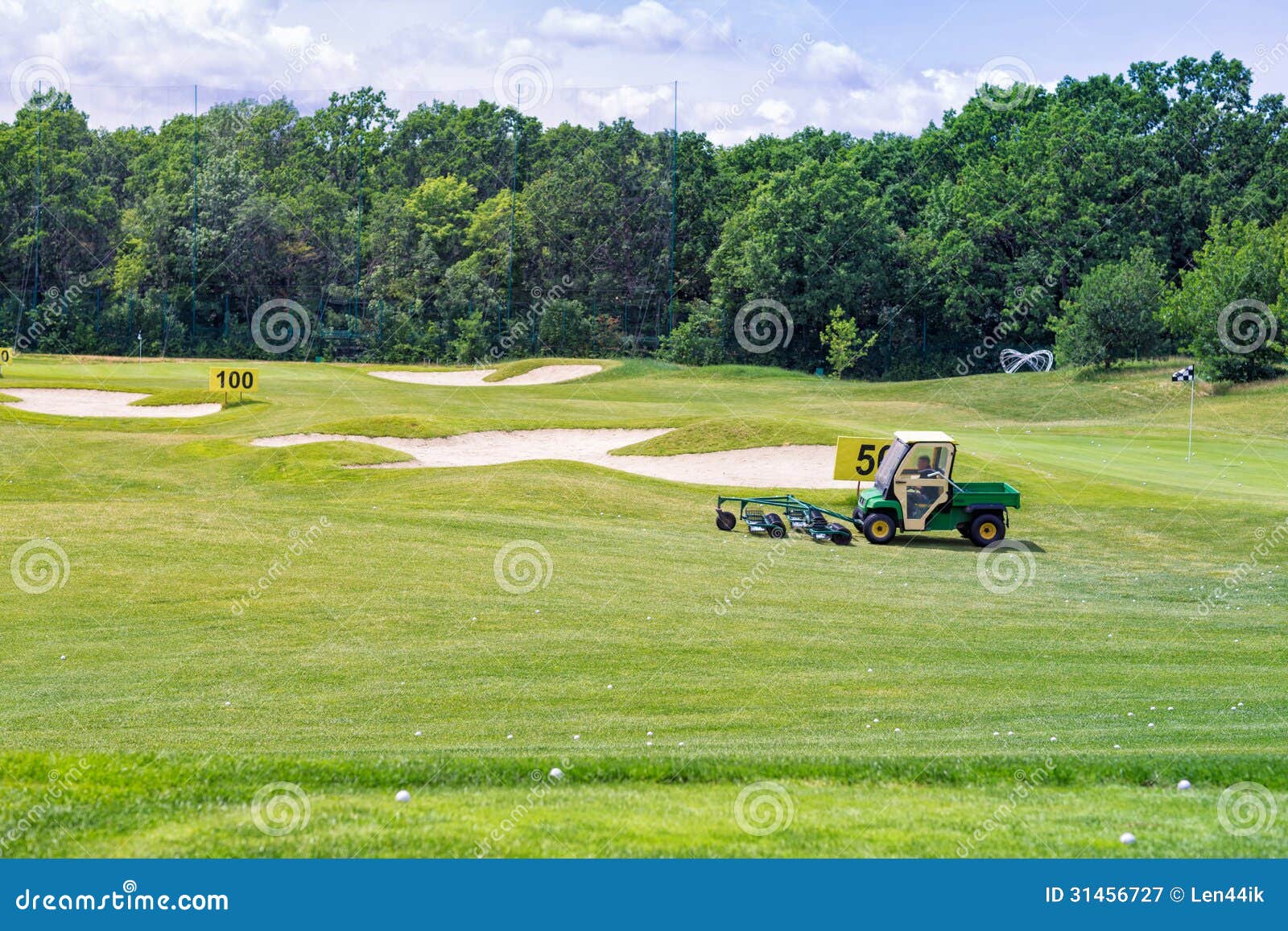 Perfect Wavy Ground with Green Grass on a Golf Field Stock Image ...