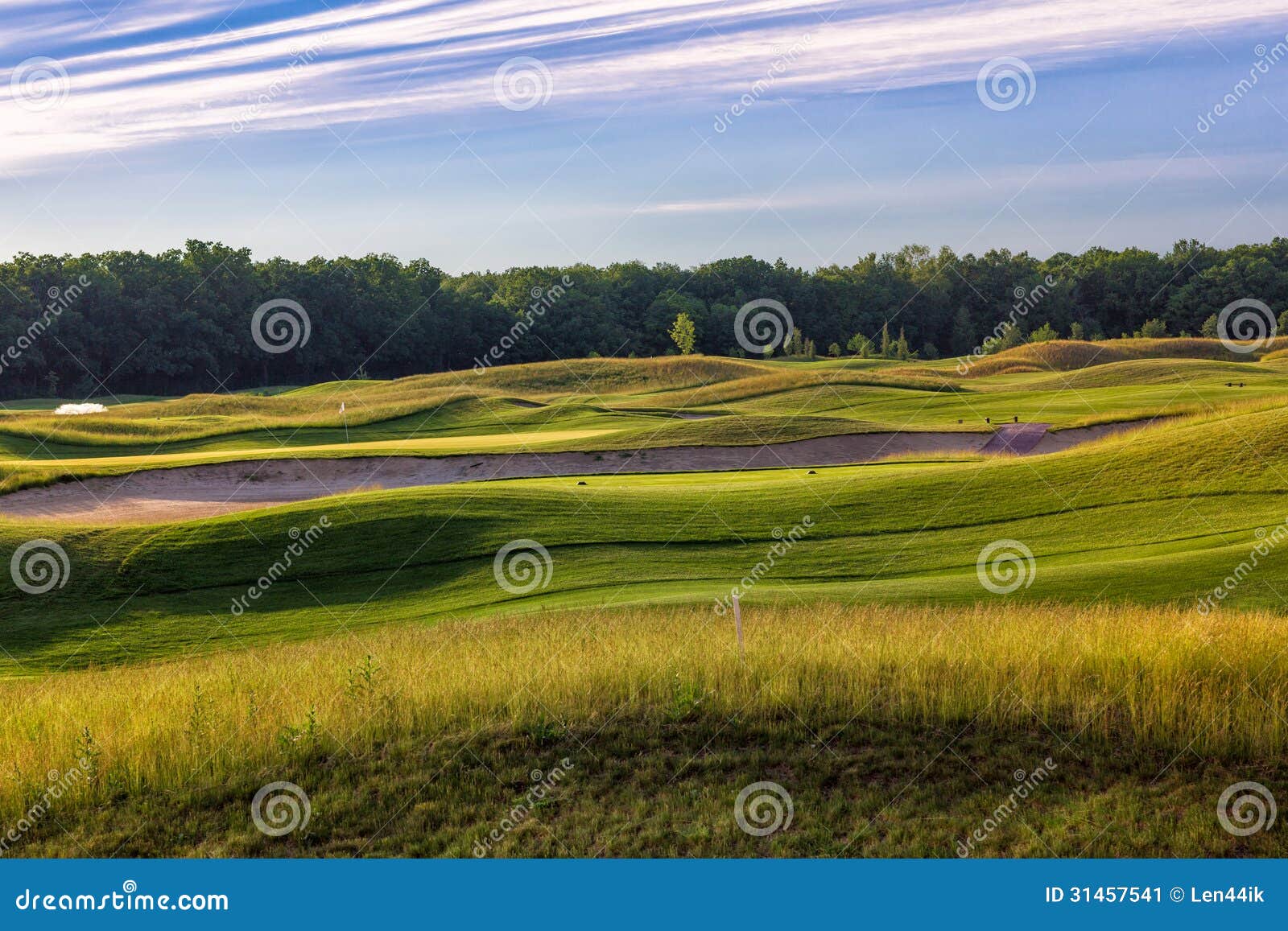 Perfect Wavy Ground with Green Grass on a Golf Field Stock Image ...