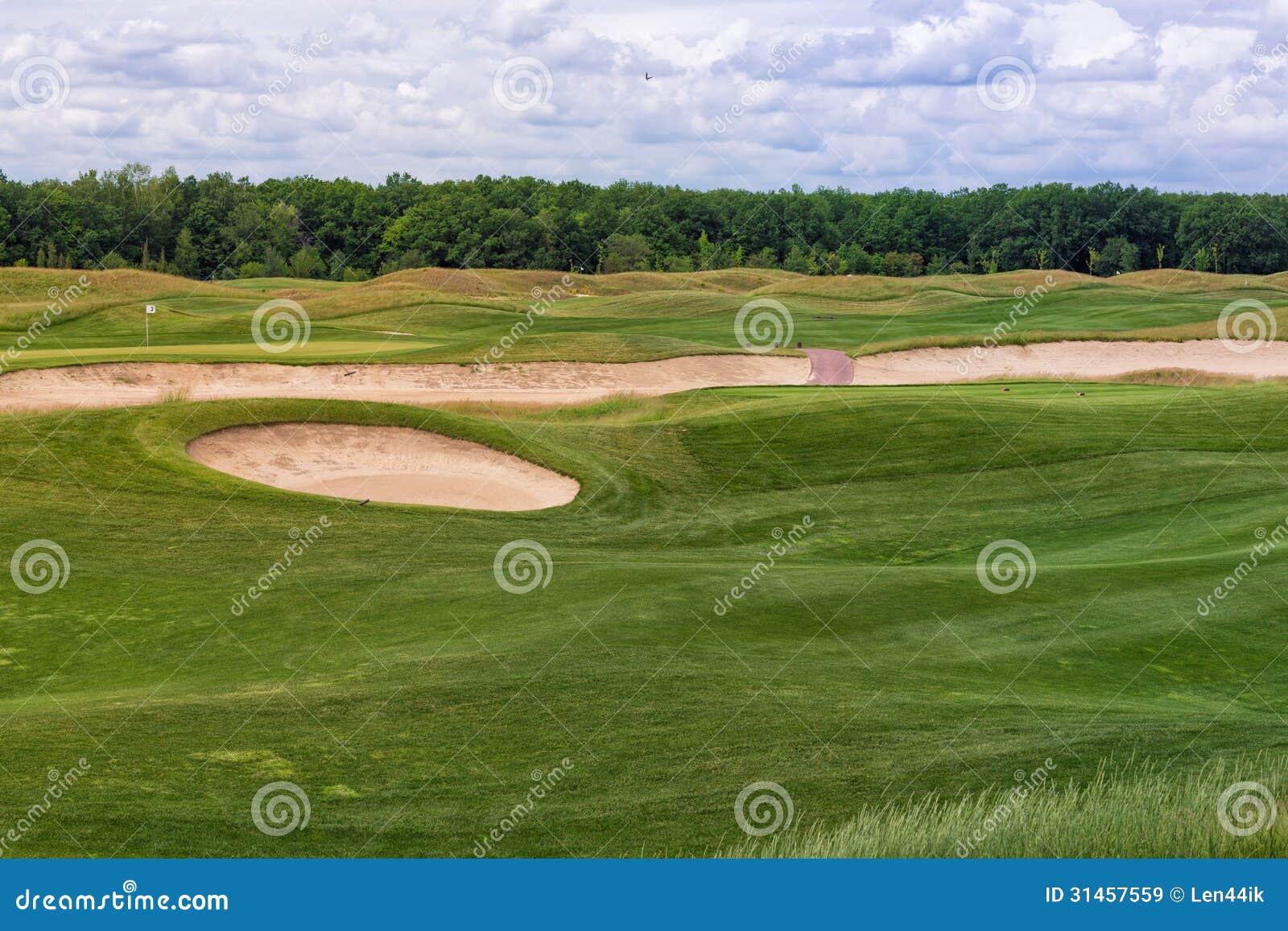 Perfect Wavy Ground with Green Grass on a Golf Field Stock Image ...