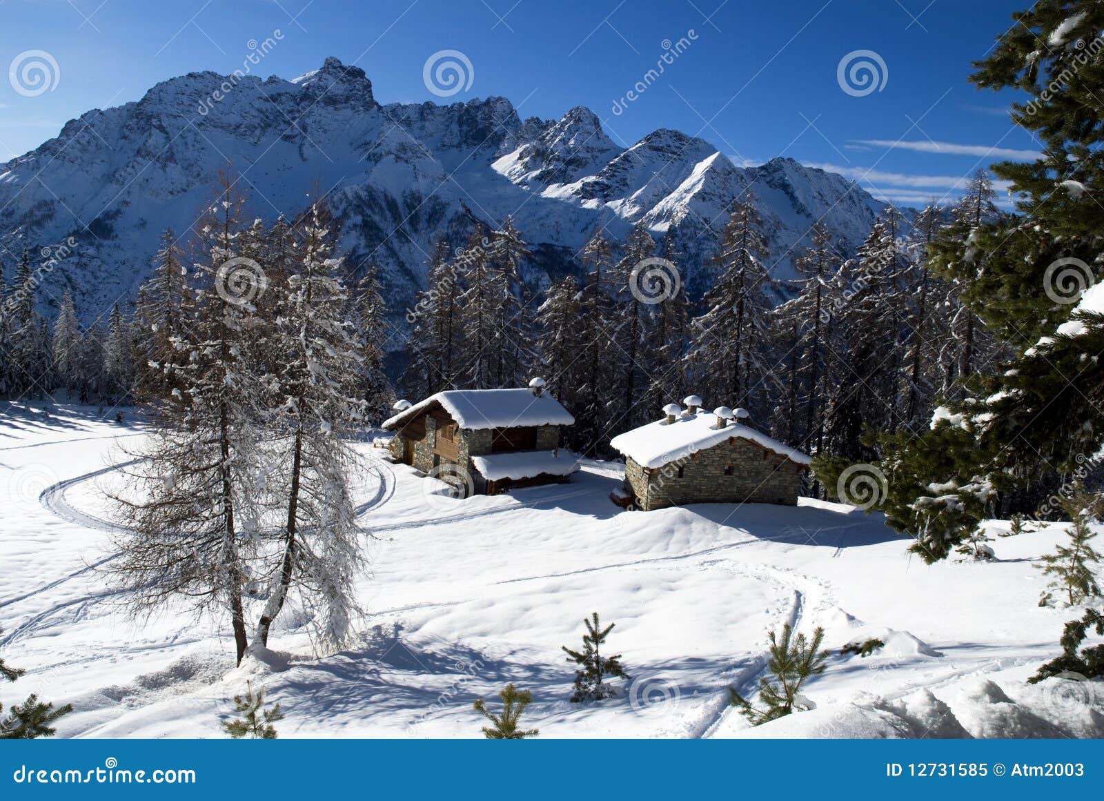 Perfect winter landscape stock image. Image of mountain - 12731585