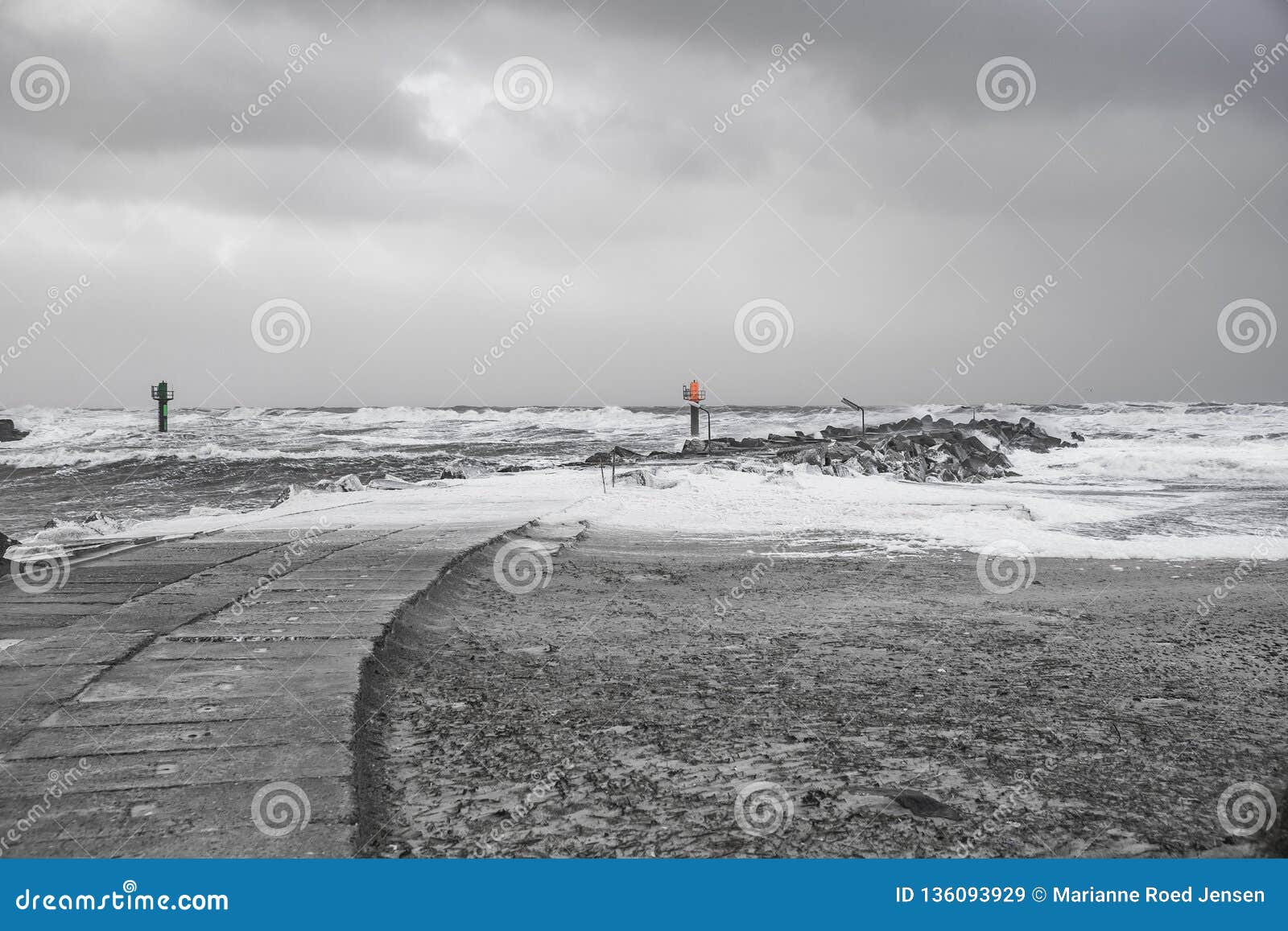 The Winter Storm at Torsminde in Denmark Stock Image - Image of danish ...
