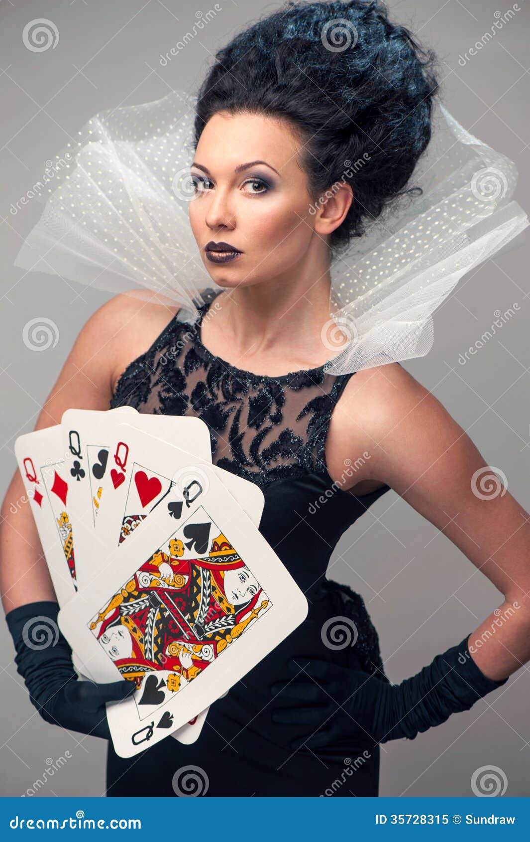 Perfect Young Woman with Playing Cards Stock Image - Image of beauty ...