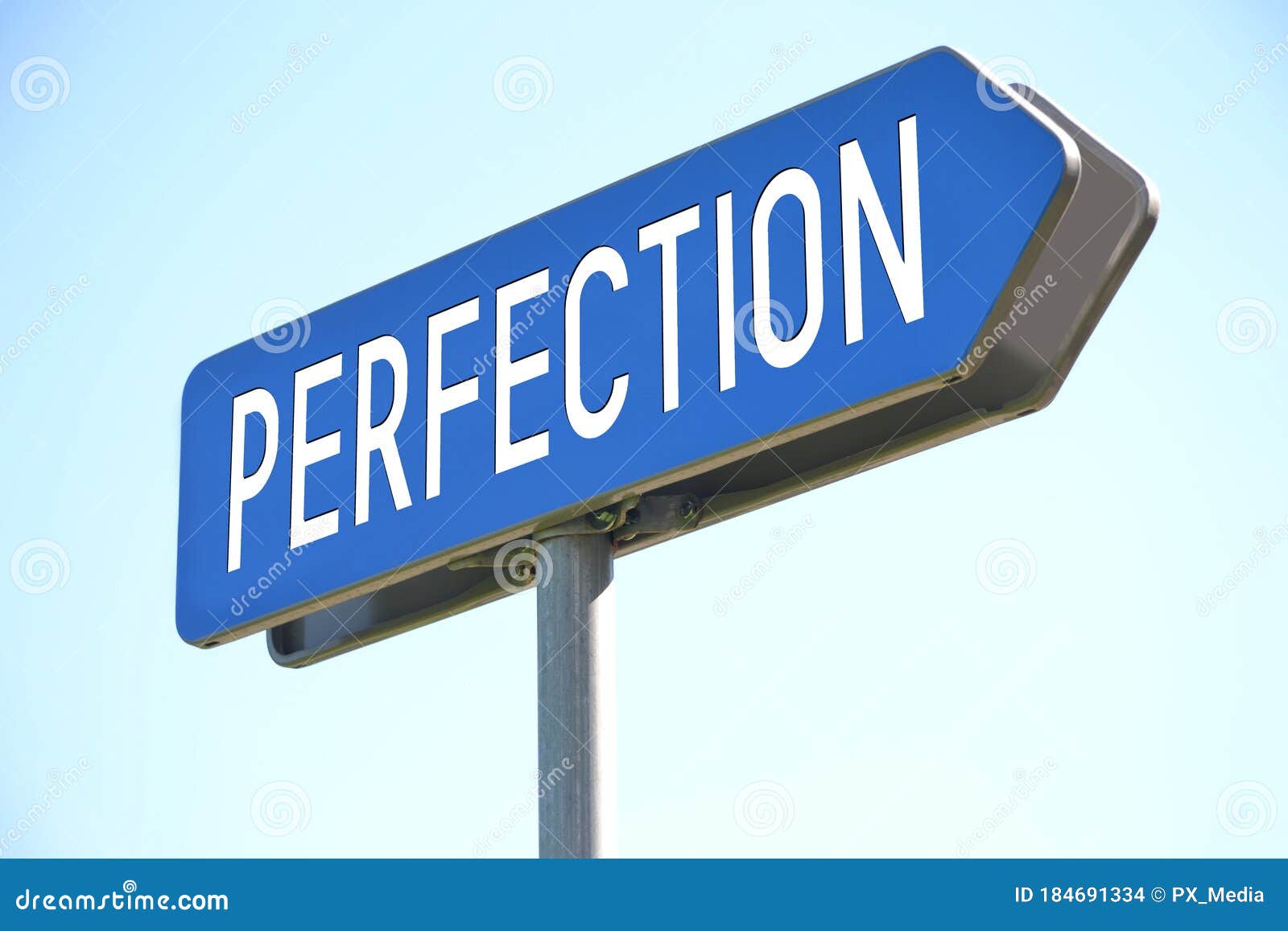 Perfection - Blue Signpost, Sky Stock Photo - Image of support, perfect ...