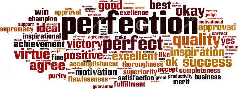 Perfection word cloud stock vector. Illustration of evaluation - 150846880
