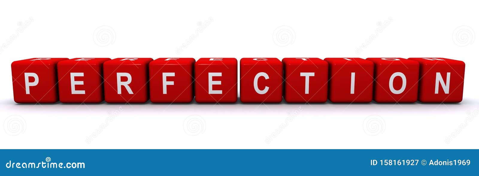 Perfection Word Cube on White Stock Illustration - Illustration of ...