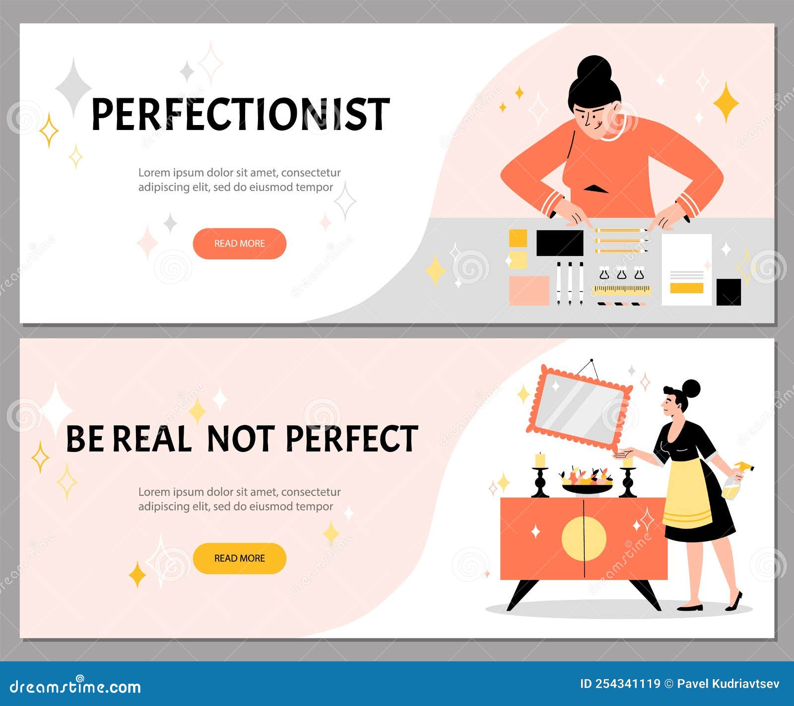 Perfectionism and Obsessive Compulsive Disorder Mental Problem, Flat ...