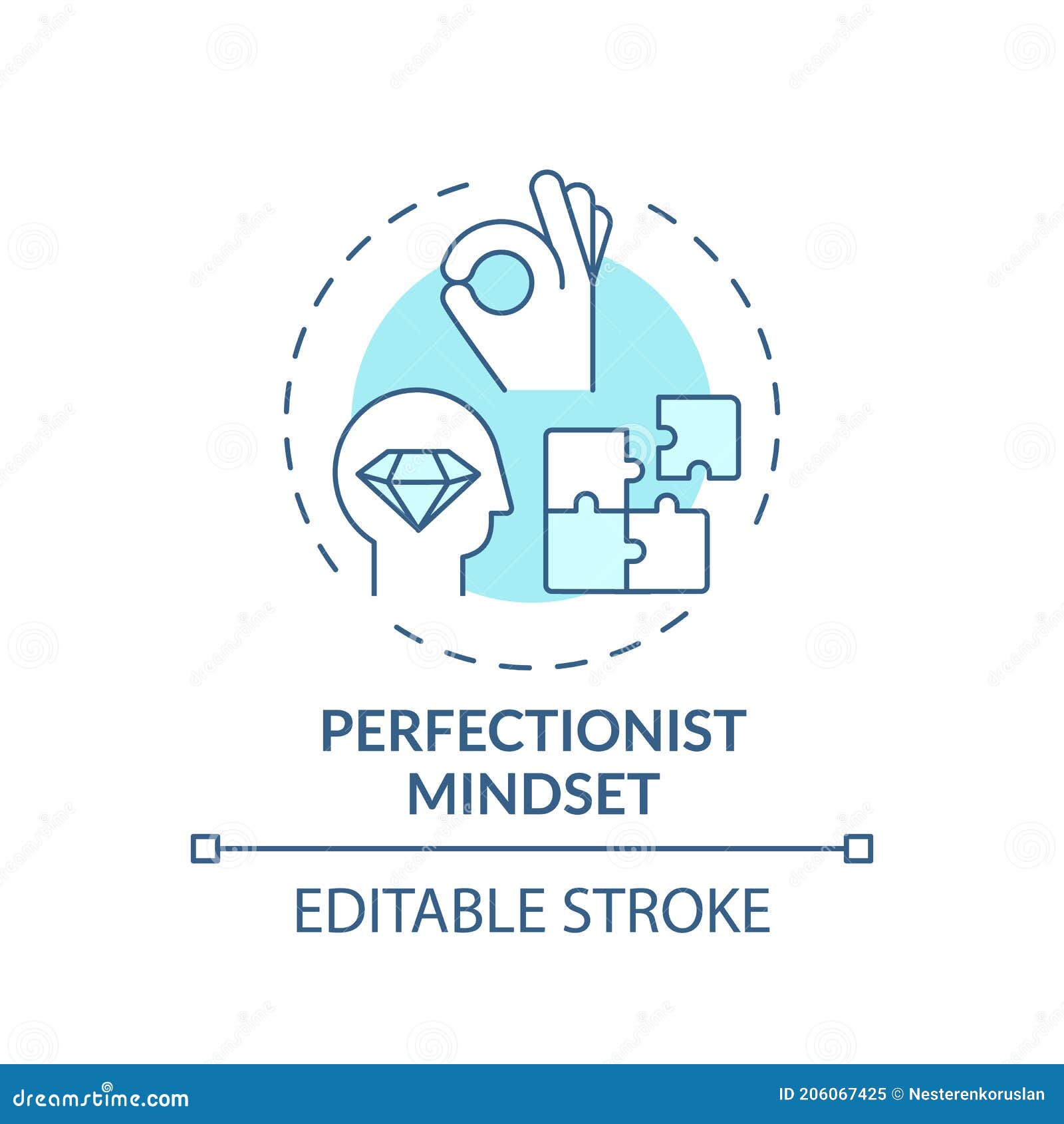 Perfectionist Mindset Concept Icon Stock Vector - Illustration of ...