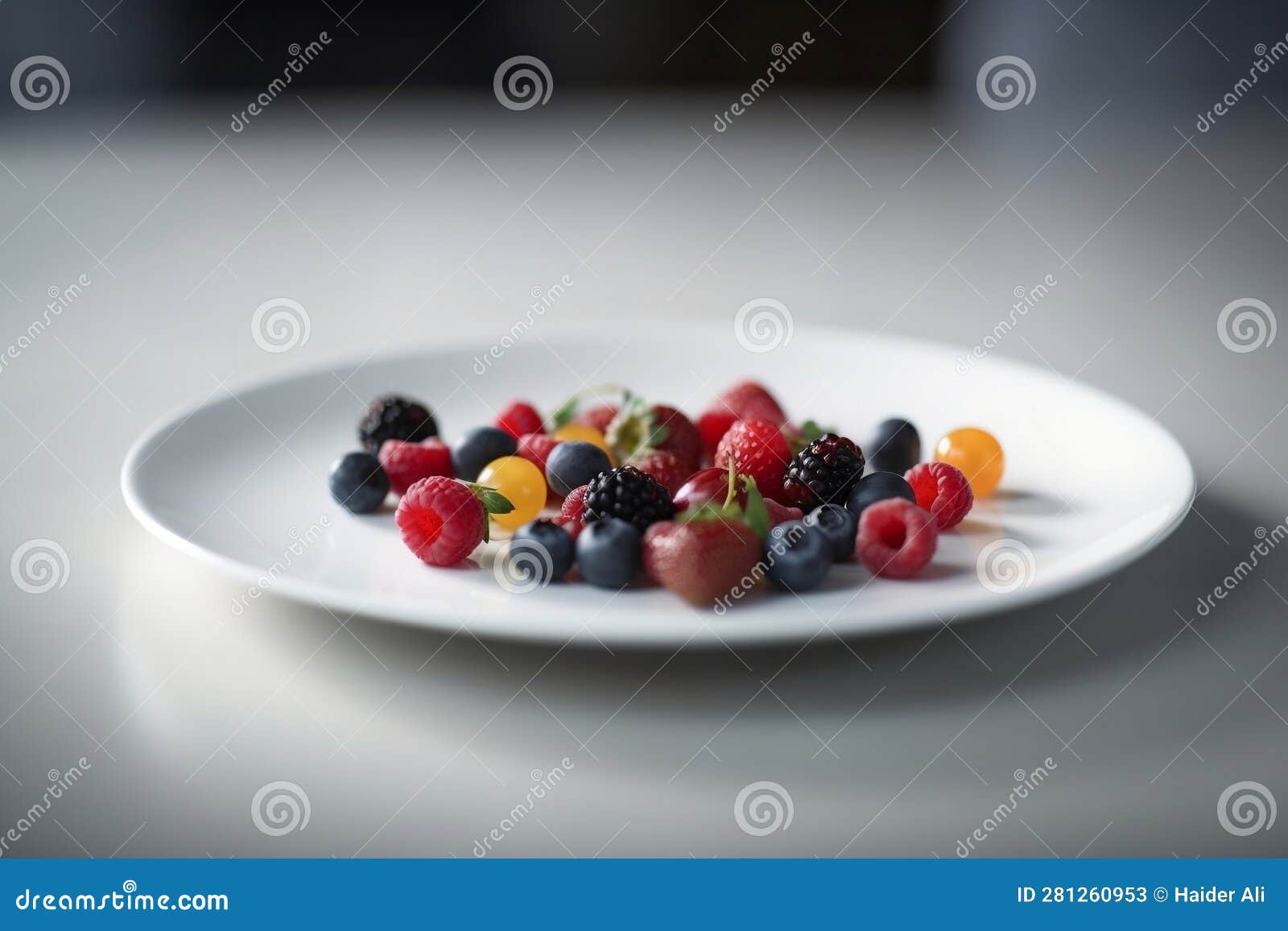 Perfectly Arranged Array of Food on a Plain White Plate. Generative AI ...