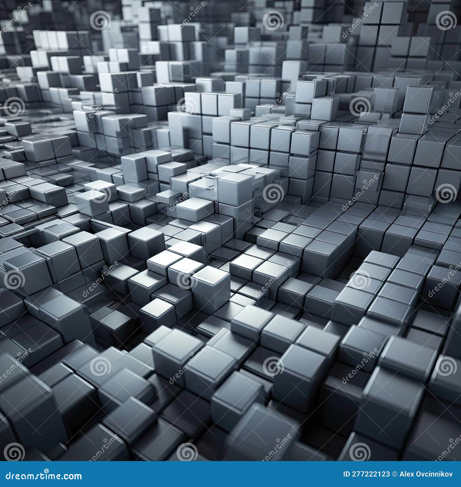 Perfectly Arranged Translucent Blocks on Modern Tech Background. Ideal ...
